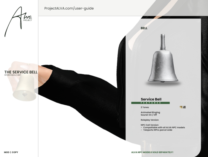 Second Life Marketplace - Project ALVA. The Service Bell [Guest]